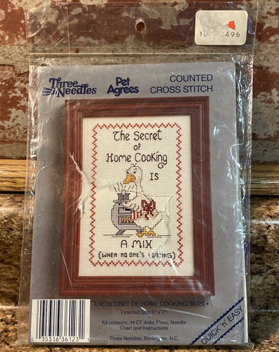 Counted Cross Stitch The Secret Of Home Cooking Is a Mix 5” x 7” New ...