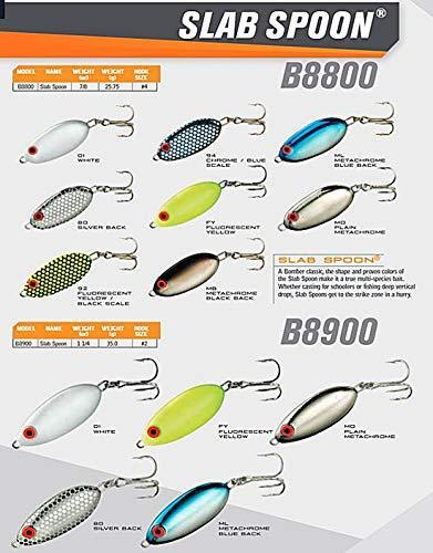 BOMBER Slab Spoon Lure (White, 1 1/4-Ounce), (B8901) | eBay