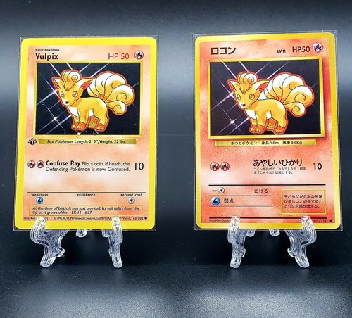 Pokemon 1st Edition Vulpix 68/102 Shadowless+Japanese Vulpix 037 Base ...