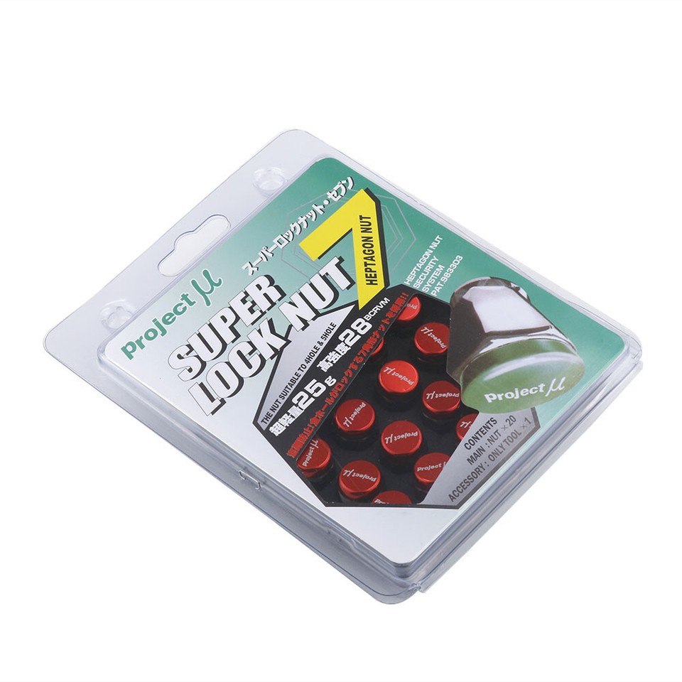 M12x1.25 Project MU Red Composite SPEC Steel Wheel Lug Lock Nuts 20pcs ...