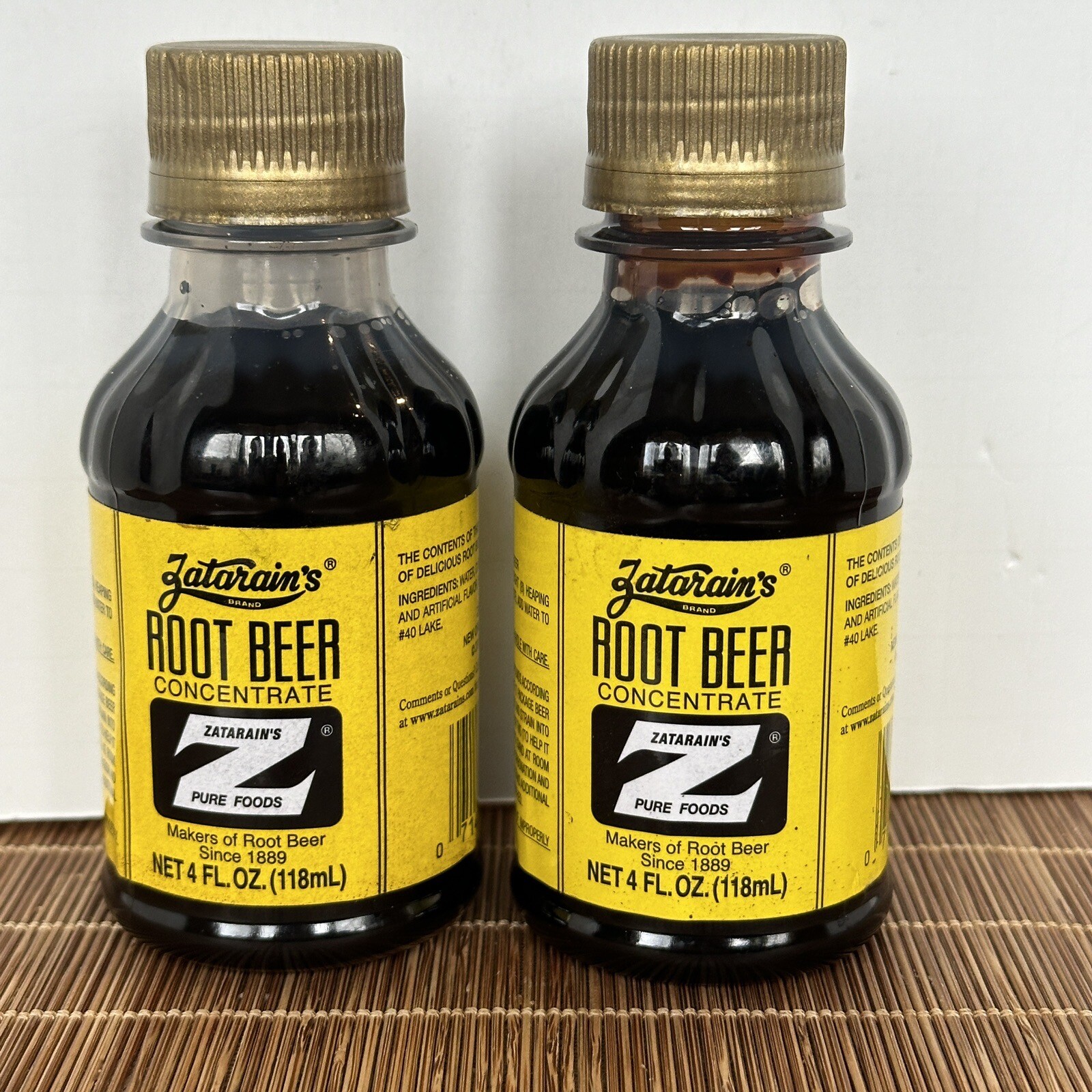 Lot of 2 Zatarains 4 oz Root Beer Concentrate Bottles Makes 10 Gallons ...