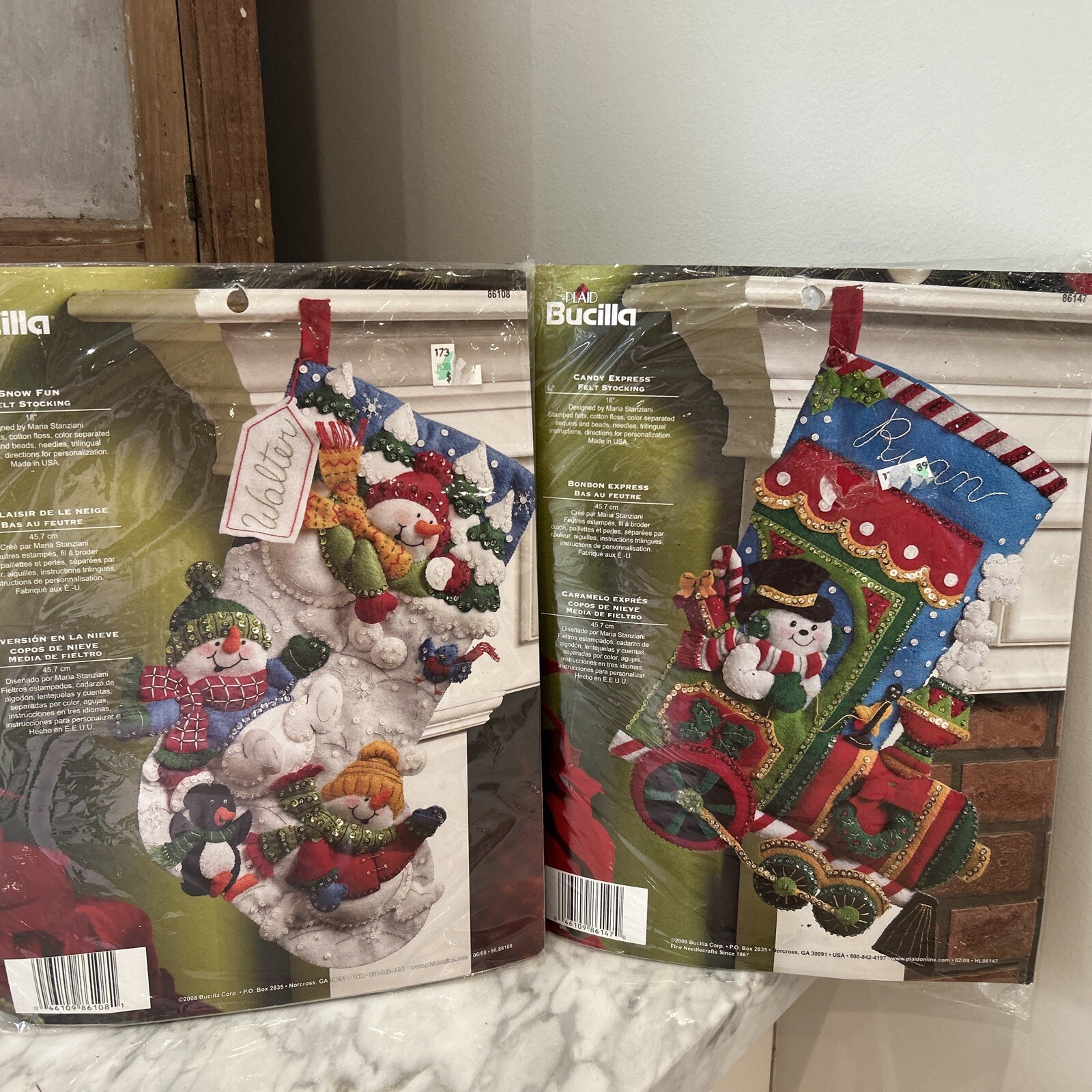 Bucilla Felt Stocking Kit Lot Of 2 Candy Express And Snow Fun | eBay