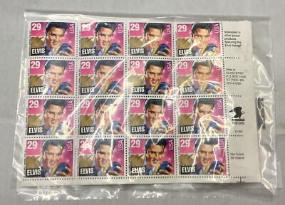 1992 ELVIS PRESLEY 29 CENT STAMPS - 1 SHEET - 16 STAMPS | eBay
