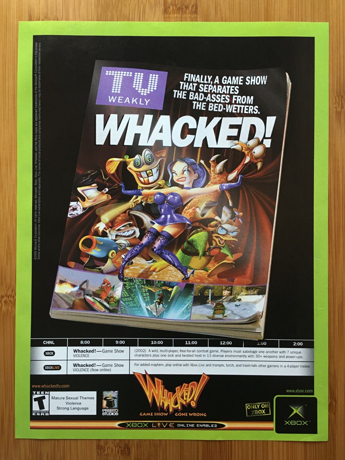 Whacked! Original Xbox 2002 Vintage Print Ad/Poster Official Authentic ...