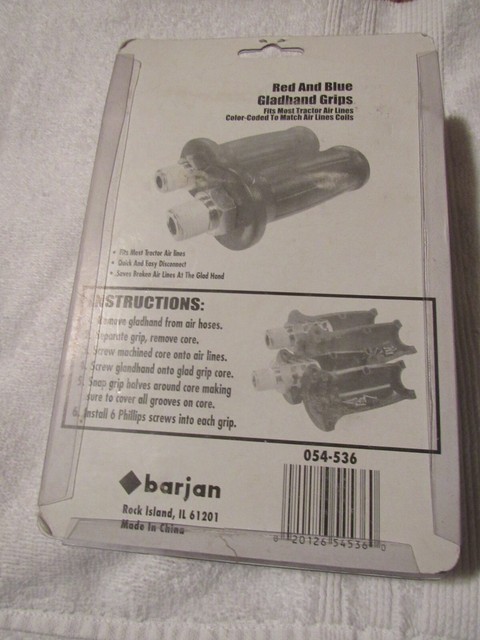 Barjan Red and Blue Glad Hand Gladhand Grips for sale online | eBay