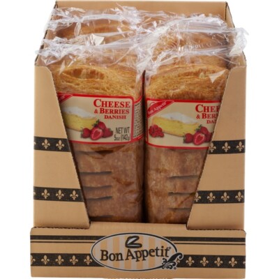 Bon Appetit Cheese & Berries Danish 16ct - 5oz Flaky Pastries, Sweet ...
