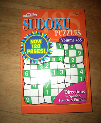 New "Sudoku" Puzzle Book-#485-Directions in 3 languages-by Kappa | eBay