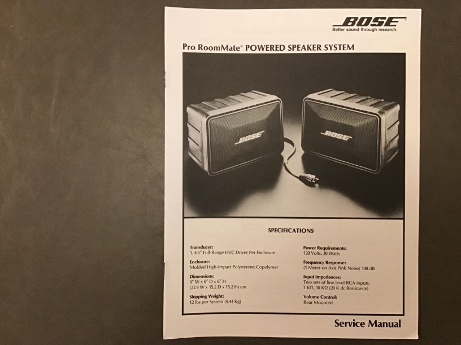 BOSE Pro RoomMate Powered Speaker System Service manual Original | eBay