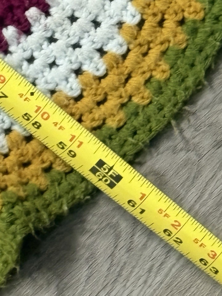Multicolored Circular Crocheted Blanket Vintage 5 Foot Diameter Granny ...