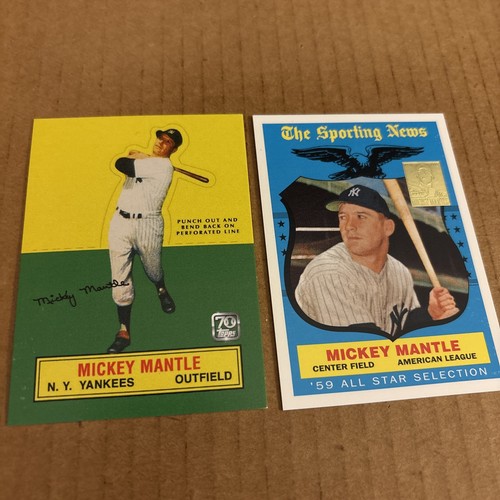 MICKEY MANTLE 1996 Topps ‘59 Bazooka #564 & 2021 Topps 70th #33 Yankees ...