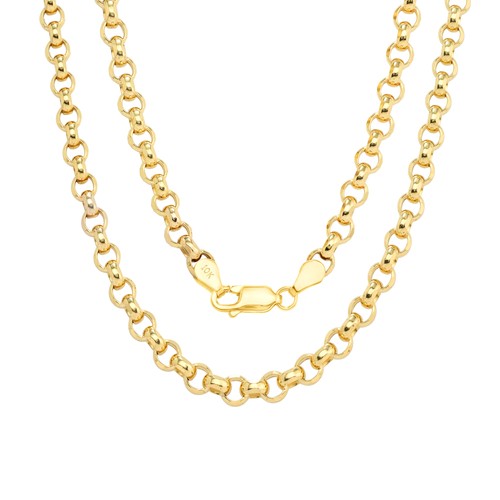 10K Yellow Gold 5mm Mens Rolo Round Cable Link Chain Pendant Necklace ...