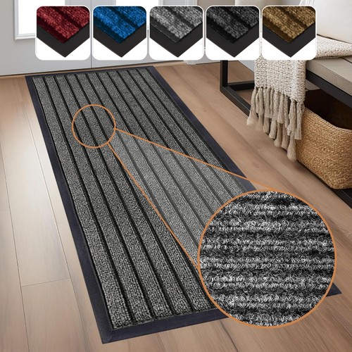 Non Slip Heavy Duty Rubber Barrier Mat Hall Hallway Kitchen Runner Rug ...
