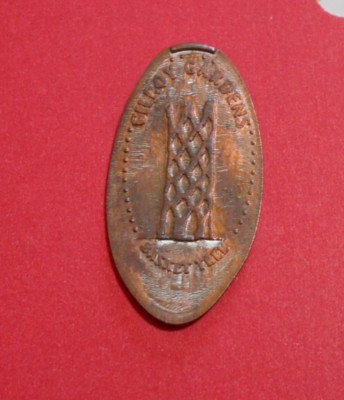 Gilroy Gardens elongated penny California USA cent Basket Tree souvenir ...