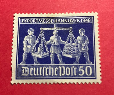 GERMANY - POST WWII 1948 EXPORTMESSE HANNOVER DEUTCHE POST 50 STAMP | eBay