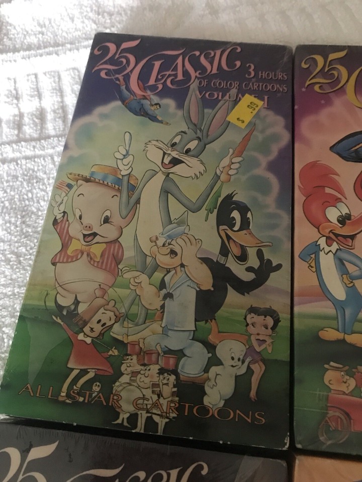 '25 Classic All Star Cartoons' vol.1-4 VHS-3 SEALED! - GOOD CONDITION ...
