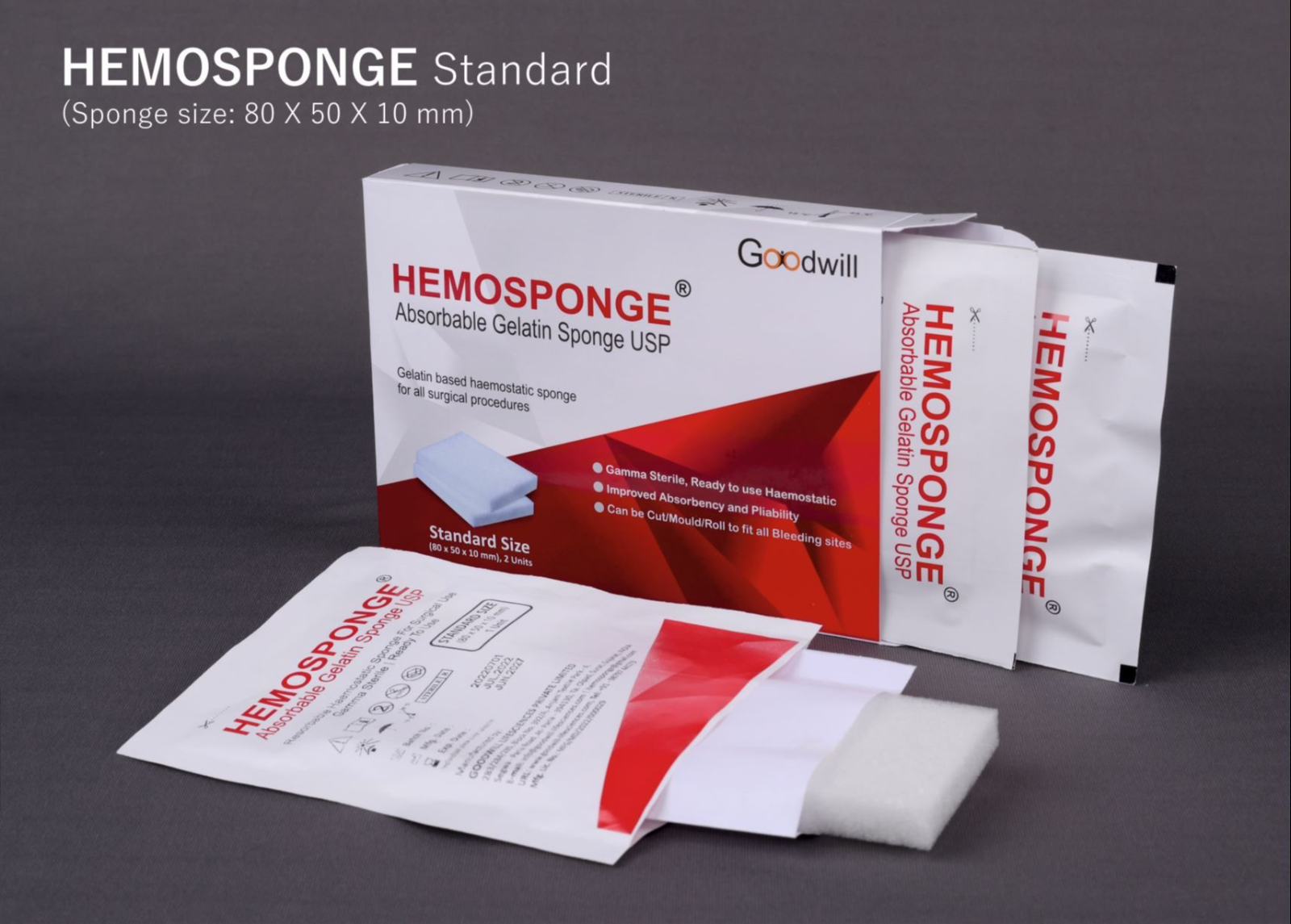 20 Pack Absorbable STERILE Haemostatic Gelatin Sponge 80mm Gelfoam ...