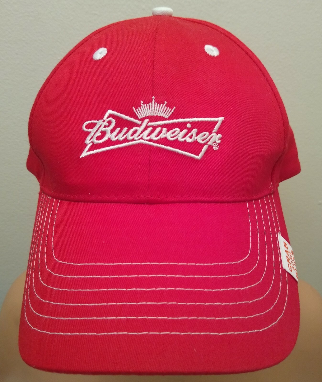 Budweiser Logo Grab Some Buds Adjustable K Products Hat Cap Red | eBay