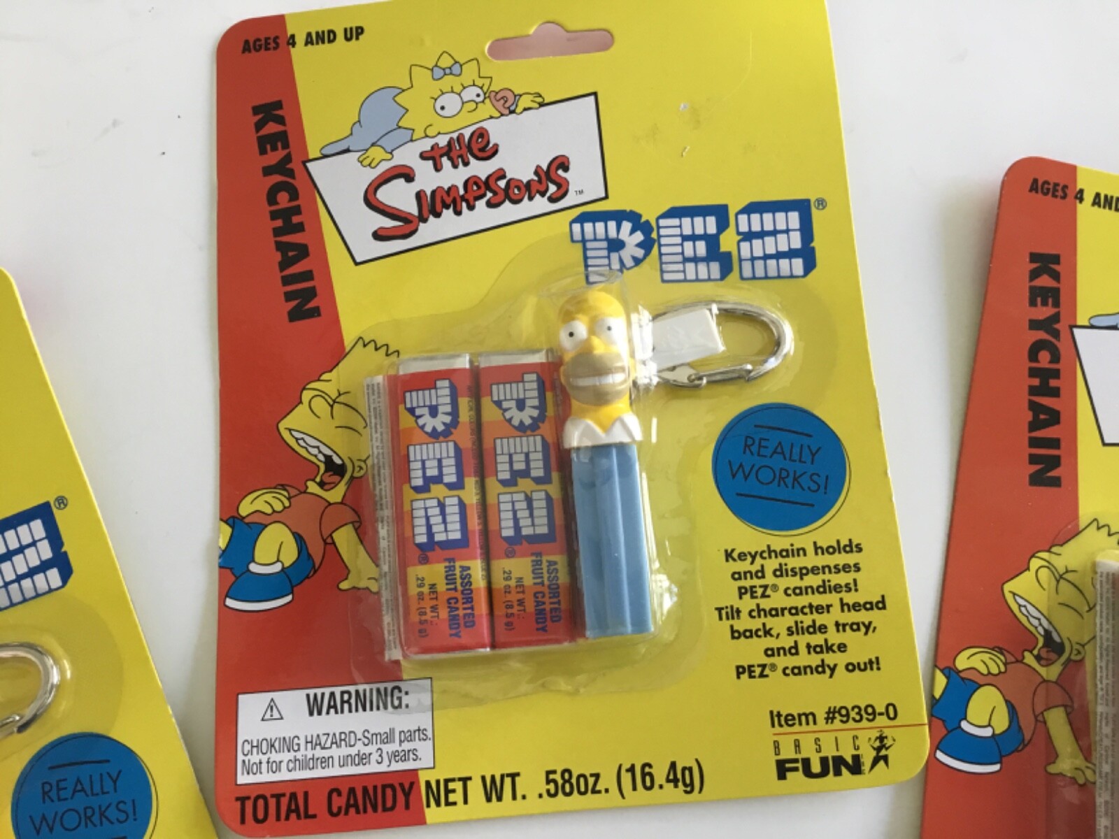 SIMPSONS PEZ KEYCHAINS SET OF 3 BART HOMER MARGE BASIC FUN 3” Sealed | eBay
