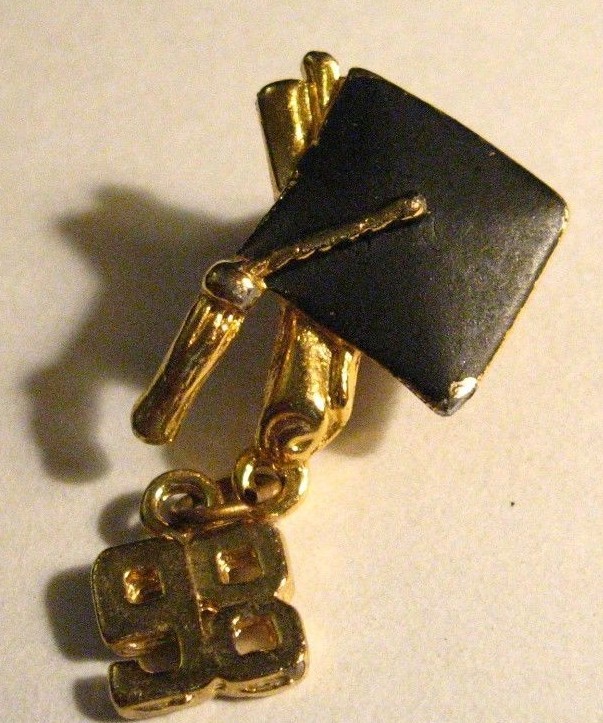 Graduation Cap 1998 Lapel Pin - Vintage Diploma Gold Tassel School ...