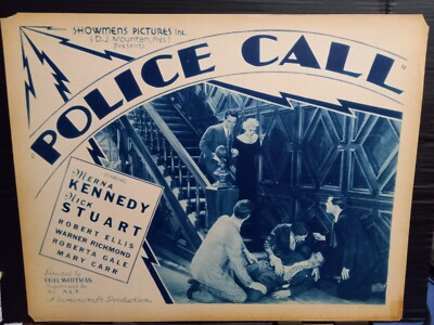 Title Card 1933 POLICE CALL Nick Stuart Merna Kennedy boxing mobsters ...