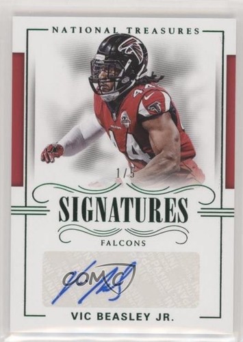 2017 Panini National Treasures Signatures Emerald /5 Vic Beasley Jr #S ...