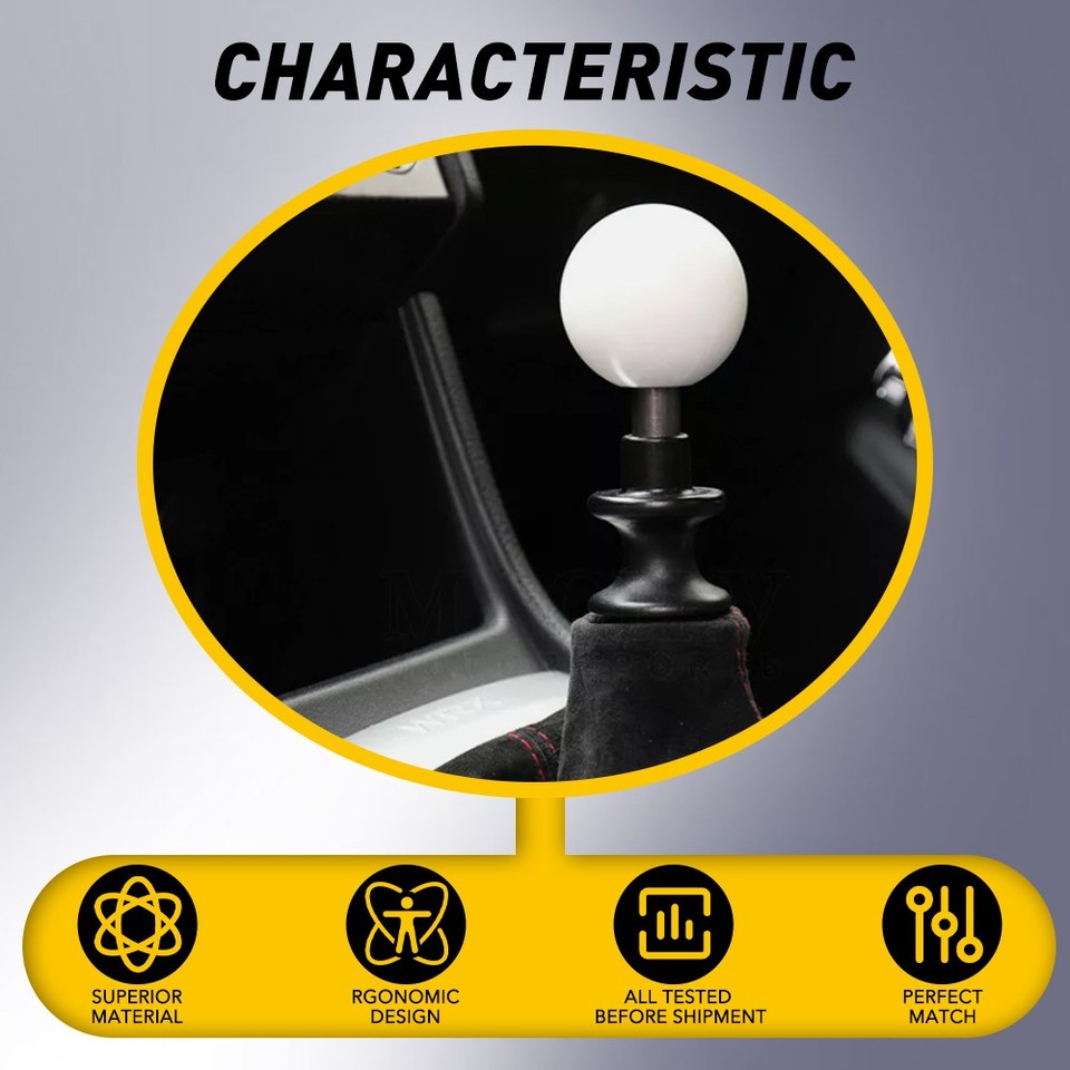 Universal Car Manual Round Ball Gear Shift Knob Stick Lever Shifter ...