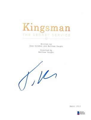 TARON EGERTON SIGNED KINGSMAN SECRET SERVICE SCRIPT BECKETT BAS ...