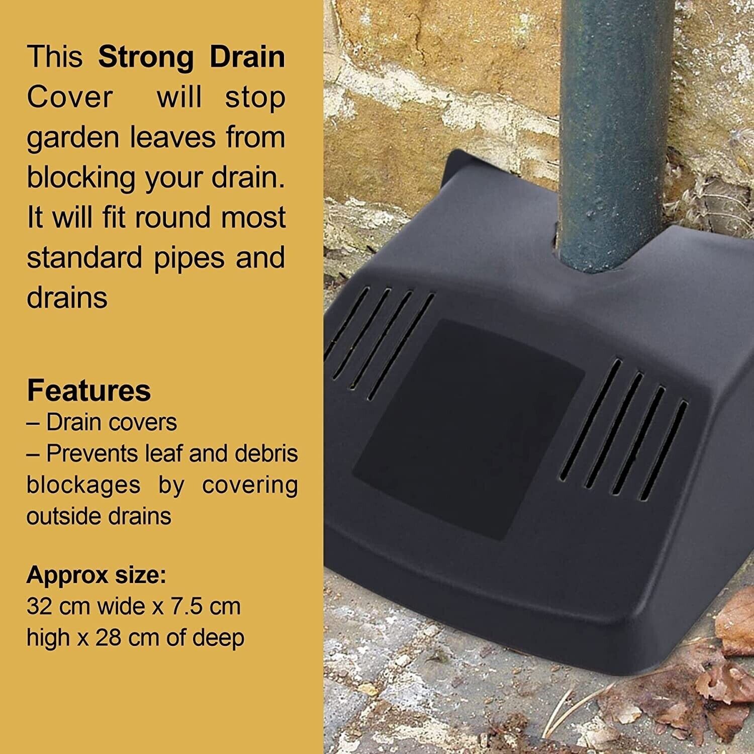 2 X PLASTIC BLACK DRAIN Cover GRID GUTTER WASTE Pipe Tidy Leaf Leaves ...