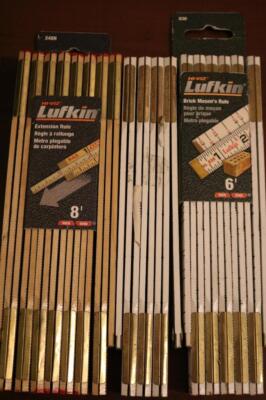 LOT 3 LUFKIN HI-VIZ WOOD EXTENSION RULES 6' BRICK MASON 4' DOYLE LOG ...