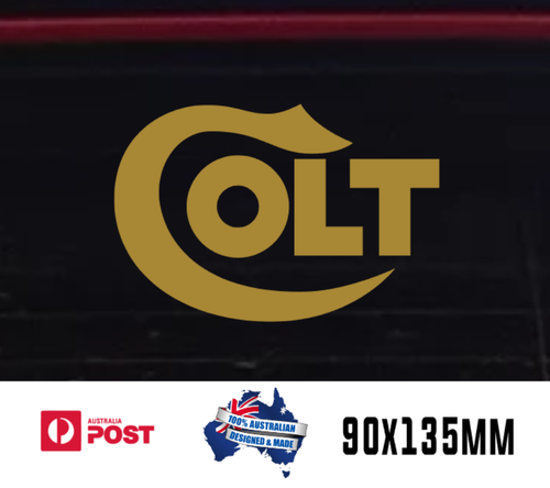 2x Colt Firearms Windshield Windscreen Laptop Sticker Decal 135mm GOLD ...