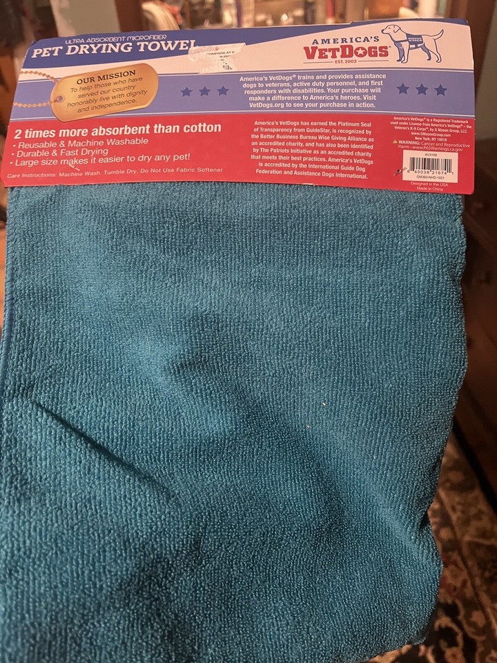 Americas Vet Dogs Bath Towel 44X27 Inches Playful Puppies Aqua Cotton ...