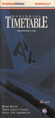 American Airlines system timetable 6/15/02 [3080] Buy 4+ save 25% | eBay