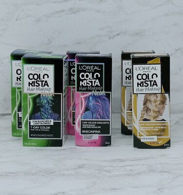 6x Loreal Colorista One Day Hair Color Makeup Wash Out ~ #NeonGreen ...