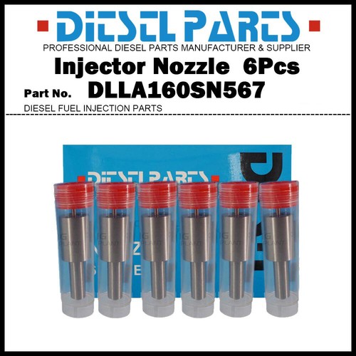 6Pcs Fuel Injector Nozzle DLLA160SN567 for MITSUBISHI Fuso FK 6D15 6D16 ...