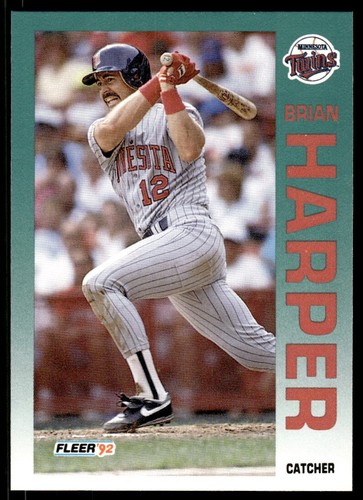 1992 Fleer Baseball Card Brian Harper Minnesota Twins #204 | eBay