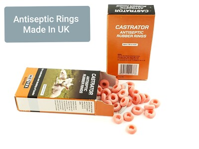 200 Nettex Antiseptic Castrator Rings Tail Docking Lamb Sheep UK Made ...