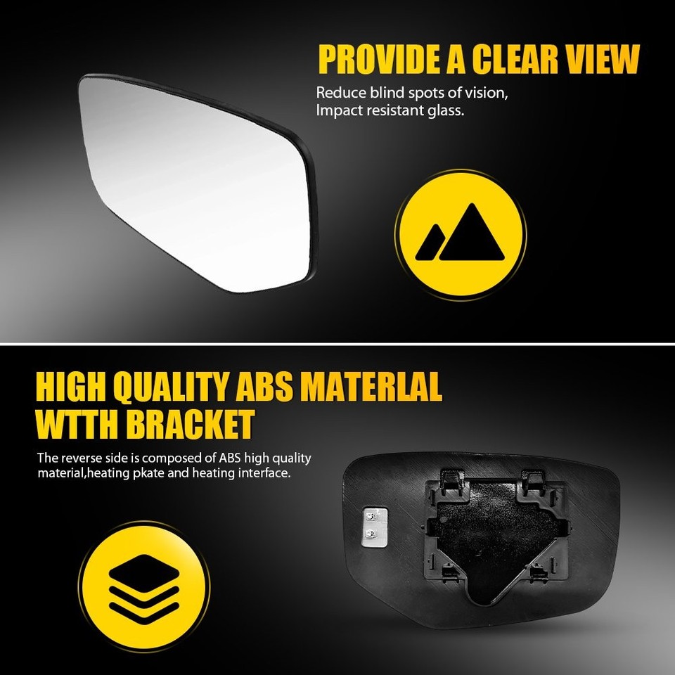 Heated Mirror Glasses Left Right Side Fit 2008-2012 Honda Accord Convex ...