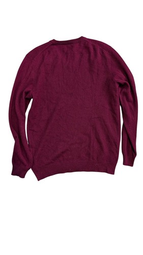 Club Room Sweater Mens M 100% Cashmere V Neck Burgundy READ DESC | eBay