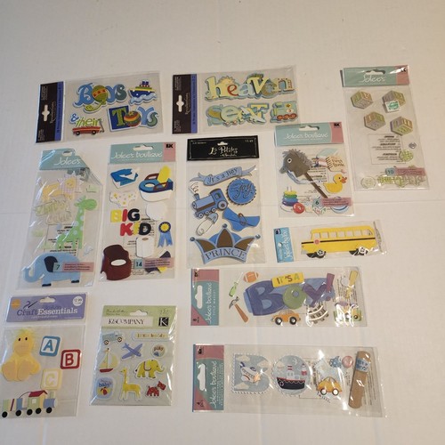 Baby Kid Boy School scrapbook stickers bundle Craft DIY lot of 12 | eBay