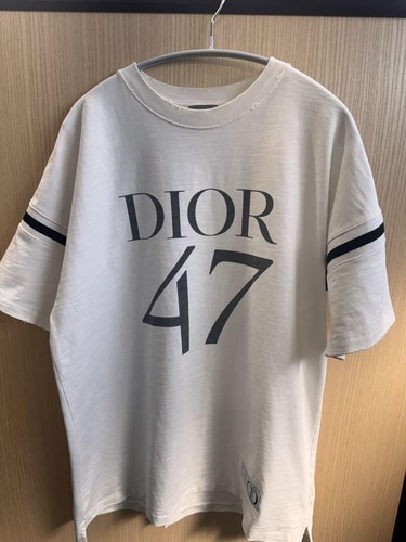 Dior 24SS Distressed Slub Cotton Jersey T-Shirt M White Good Condition HN4737 | eBay