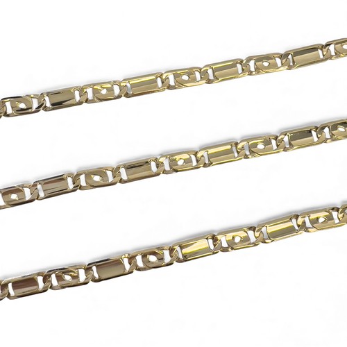 Y.T. 14k Yellow Gold Tiger Eye Link 6.80mm Chain Necklace 51.9g 24 ...