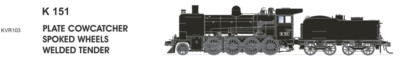 SDS Models HO K Class 151 Plate Cowcatcher Locomotive DC KVR103 KVR303 ...