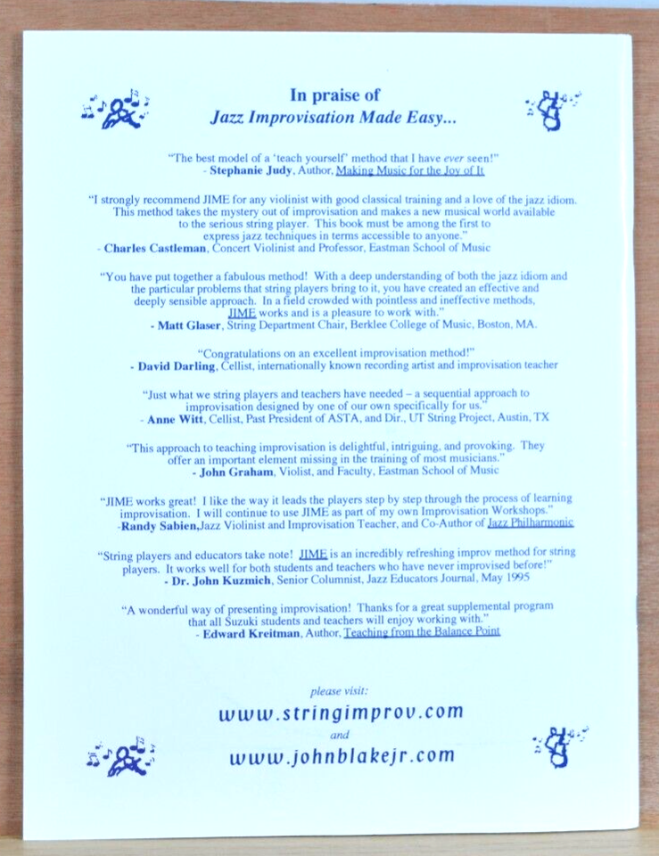 Jazz Improvisation Made Easy - for Violin/Fiddle - CD not included | eBay