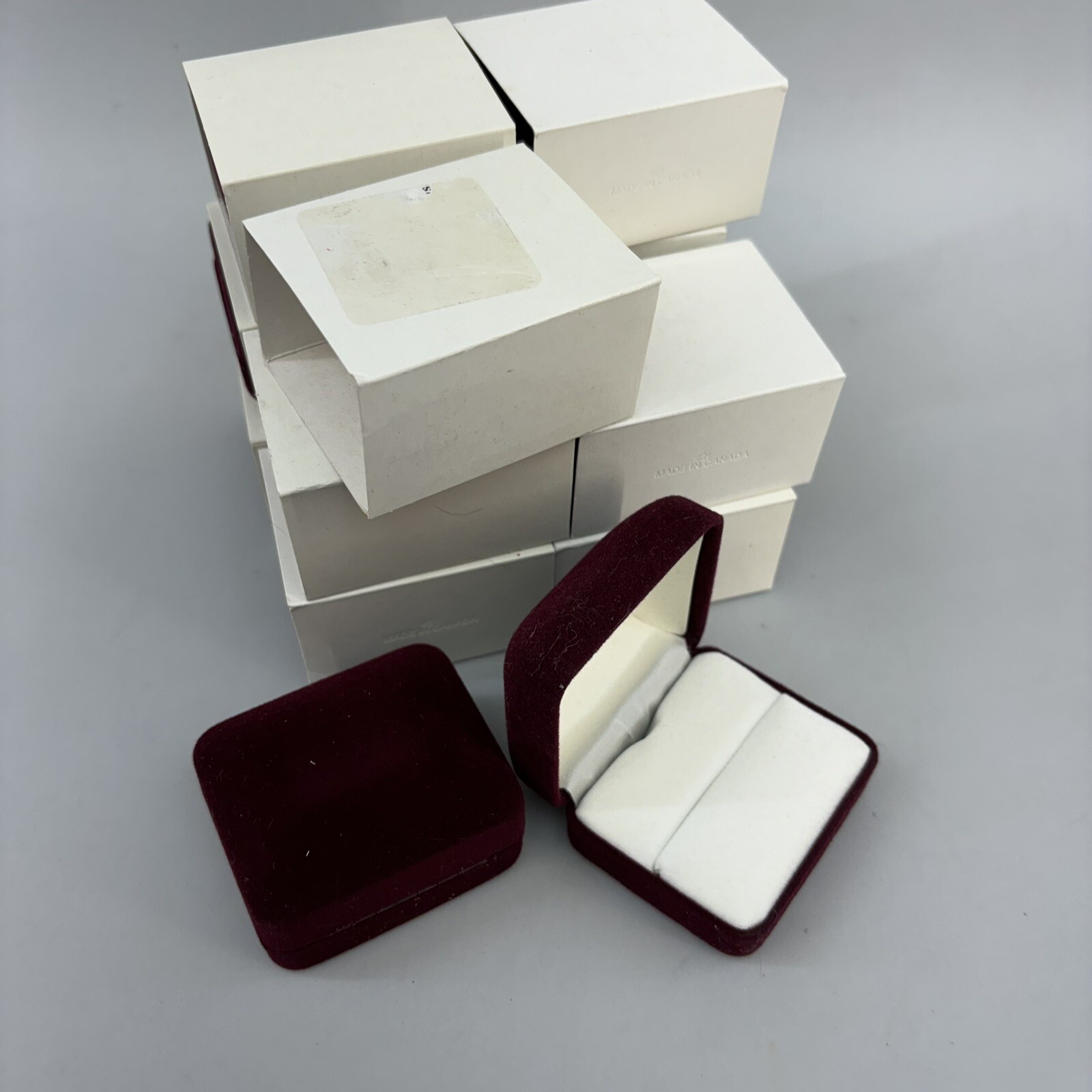 Lot 12 Ring Gift Boxes Red Velvet Ring Boxes High Quality Velvet Gift ...