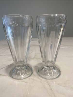 2 Crisa Milkshake glasses Ice Cream Sundae Float Parfait Heavyweight ...
