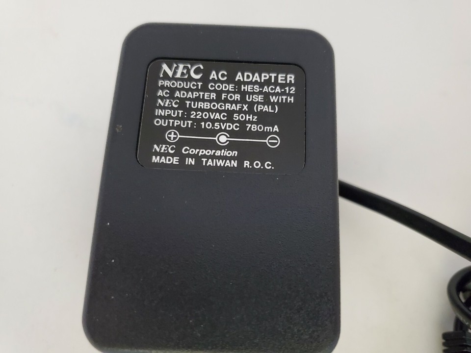 NEW Official NEC Turbo Grafx 16 AC Adapter HES-ACA-12 for 220V PAL ...