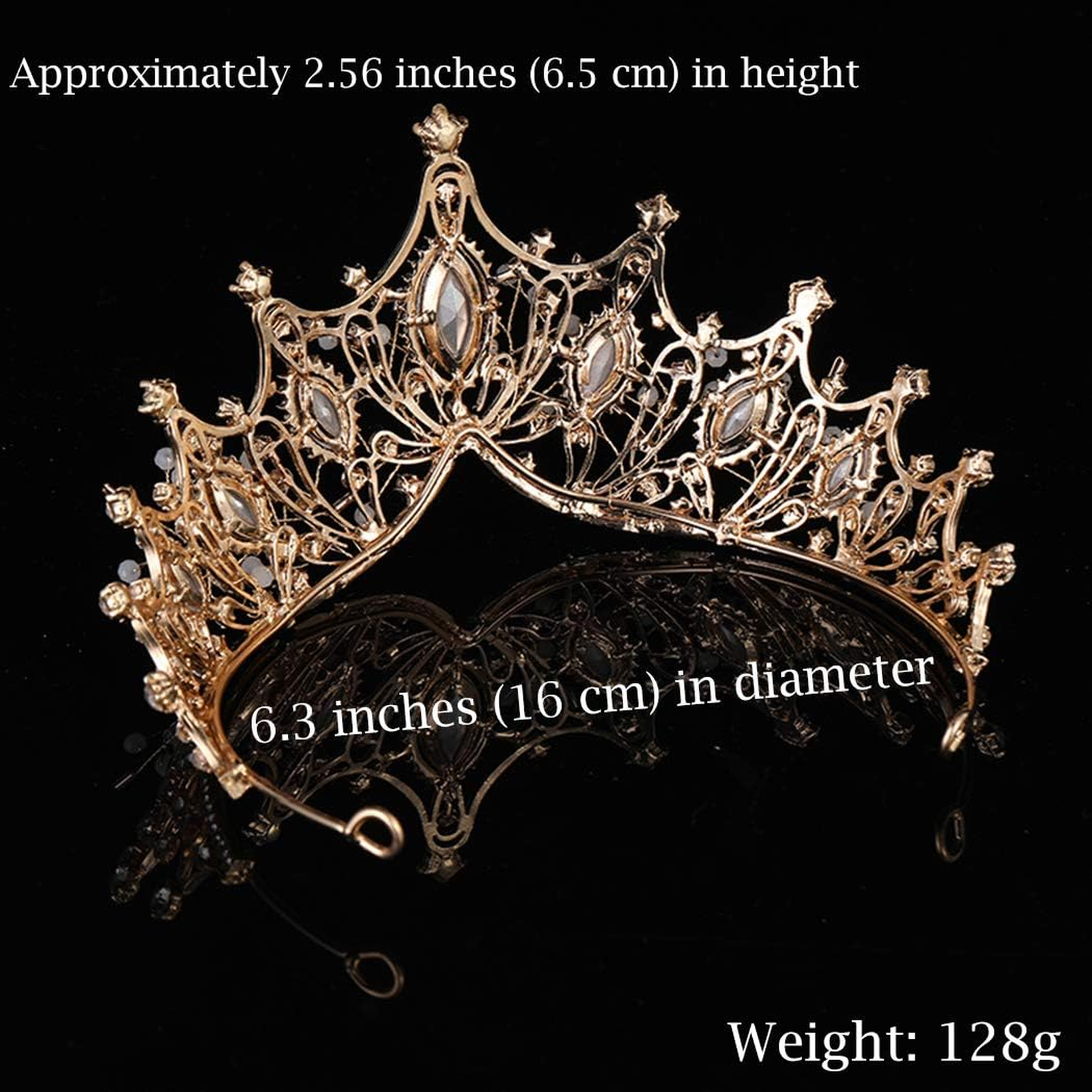 Gold Crown for Women, Baroque Queen Tiara, Crystal Headband, Princess ...