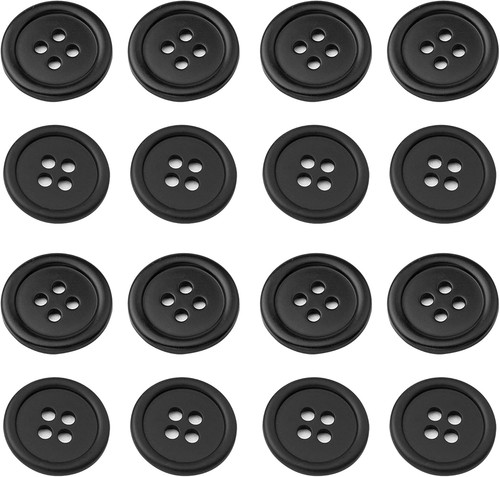 100pcs Black Buttons 1 Inch Resin Bulk Round 25mm 1inch 100ct, black | eBay