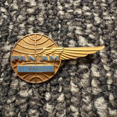 PAN AM Airways Airlines CA Stewardess Wings Uniform 10K Pin Badge LGB ...