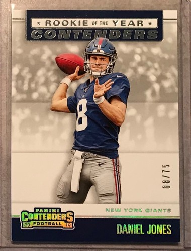 2019 Panini Contenders Daniel Jones #08/75 Jersey #’d Rookie of the ...